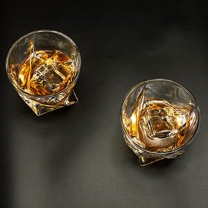 LANFULA Crystal Whiskey Glasses, Old Fashioned Cocktail Glass for Bourbon Scotch Whisky Vodka Drinking, Large Rocks Tumblers Set of 4