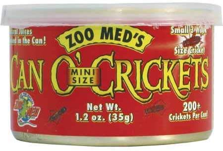 Zoo Med Can O' Mini Sized Crickets 1.2 oz (200 Crickets) - Pack of 6