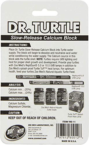 Zoo Med Dr. Turtle Slow Release Calcium Block Treats up to 15 Gallons (.5 oz) - Pack of 4