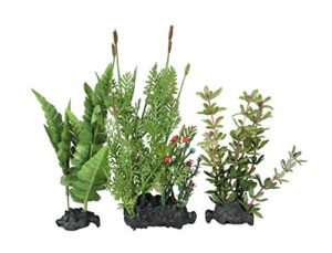 cnz® 3 pcs assorted lifelike green aquarium plastic plant decoration