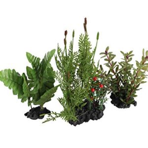 CNZ® 3 Pcs Assorted Lifelike Green Aquarium Plastic Plant Decoration