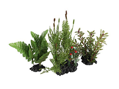 CNZ® 3 Pcs Assorted Lifelike Green Aquarium Plastic Plant Decoration