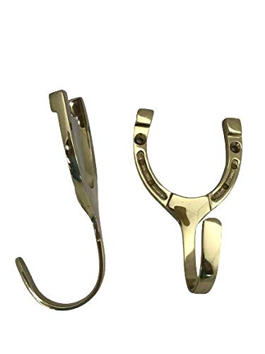 Horseshoe Hook, 4" X 2.5", Set of 2 (Brass)