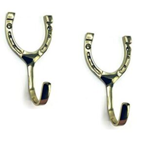 Horseshoe Hook, 4" X 2.5", Set of 2 (Brass)