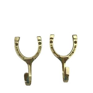 Horseshoe Hook, 4" X 2.5", Set of 2 (Brass)