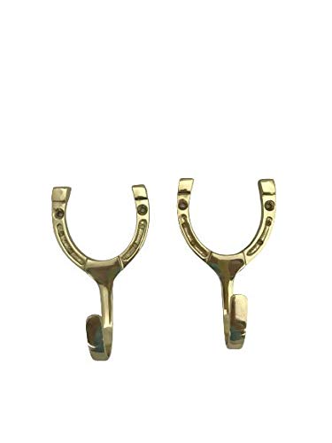 Horseshoe Hook, 4" X 2.5", Set of 2 (Brass)