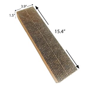 Catry Pack of 3, Cat Scratcher, Replacement Cardboard, Cat Scratching Pad, Paper Cardboard, Individual Uses or for Replacement Parts. Size of 15.4in x 3.9in x 1.5in