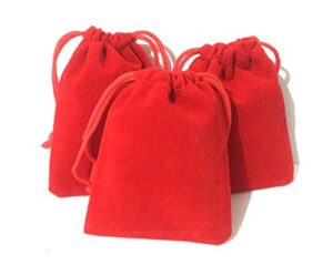 6pcs red dust-proof drawstring storage pouch bag reusable flannel drawstring bags shoe gifts jewelry clothes storage pouches space saver organizer for travel household (12 x 4 inch, not washable)