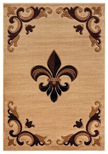 united weavers of america bristol barnsley beige mat rug, 2'7" x 4'2"