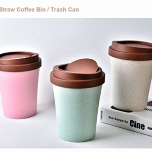 Cute Mini Desktop Trash Can, Waste Bin Roll Cover Wastebasket,Storage for Office, Room, Desk, Bathroom