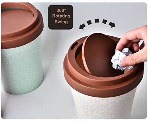 Cute Mini Desktop Trash Can, Waste Bin Roll Cover Wastebasket,Storage for Office, Room, Desk, Bathroom