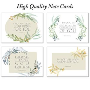 Thank You Inspirational Bible Verse Note Cards with Envelopes - Pack of 48