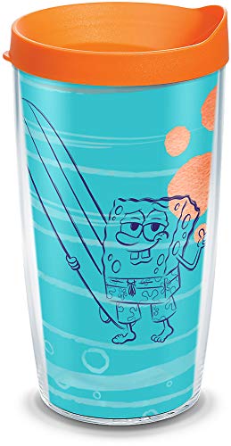 Tervis Nickelodeon™ - SpongeBob SquarePants Made in USA Double Walled Insulated Tumbler Travel Cup Keeps Drinks Cold & Hot, 16oz, Surf