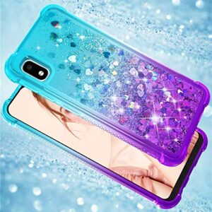 Dzxouui for Galaxy A10E Case,Samsung Galaxy A10E Case,TPU Protective Cover for Girls and Women Glitter Bling Sparkle Cute Phone Case for Samsung Galaxy A10E(Teal/Purple)