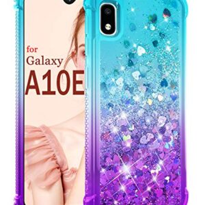 Dzxouui for Galaxy A10E Case,Samsung Galaxy A10E Case,TPU Protective Cover for Girls and Women Glitter Bling Sparkle Cute Phone Case for Samsung Galaxy A10E(Teal/Purple)