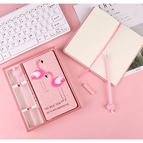 Flamingo Notebook Journal Gel Pen Set Trendy Flamingo Diary Notebook Pink Flamingo Gifts Set for School Office Supplies Girls Kids Birthday Gift