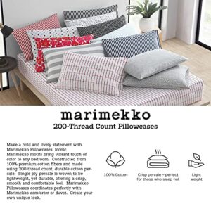 MARIMEKKO - Percale Collection - Sheet Set - 100% Cotton, Crisp & Cool, Lightweight & Moisture-Wicking Bedding, Queen, Orkanen