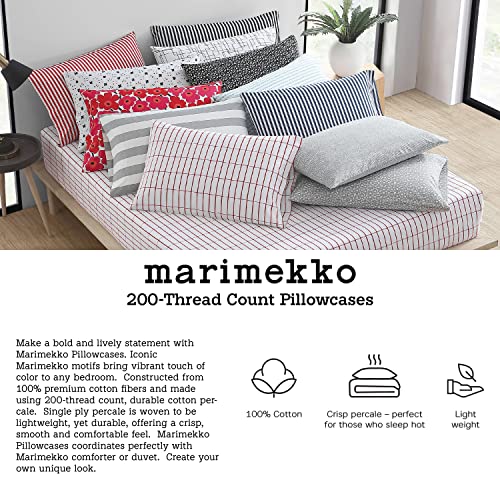 MARIMEKKO - Percale Collection - Sheet Set - 100% Cotton, Crisp & Cool, Lightweight & Moisture-Wicking Bedding, Queen, Orkanen