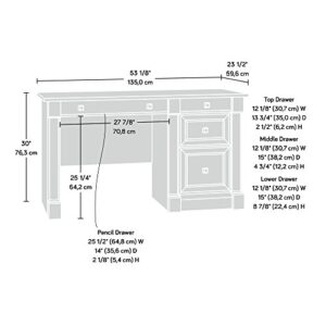 Sauder Palladia Computer Desk, L: 53.15" x W: 23.47" x H: 30.04", Split Oak finish