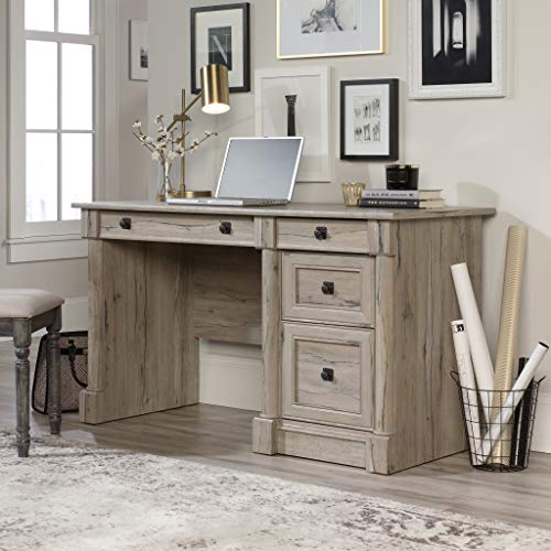 Sauder Palladia Computer Desk, L: 53.15" x W: 23.47" x H: 30.04", Split Oak finish