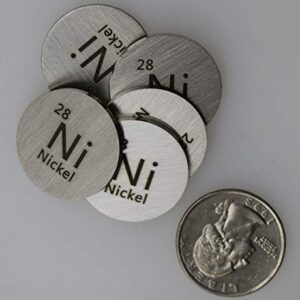 Nickel (Ni) 24.26mm Metal Disc 99.9% Pure for Collection or Experiments