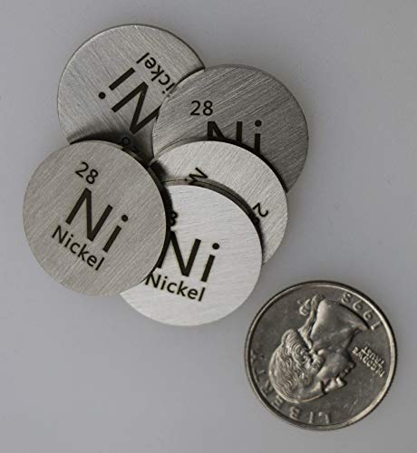 Nickel (Ni) 24.26mm Metal Disc 99.9% Pure for Collection or Experiments