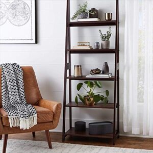 pj wood 5 tier a-frame ladder shelf - espresso