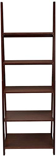 PJ Wood 5 Tier A-Frame Ladder Shelf - Espresso