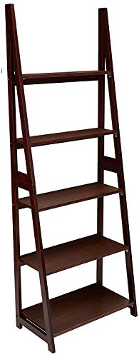 PJ Wood 5 Tier A-Frame Ladder Shelf - Espresso