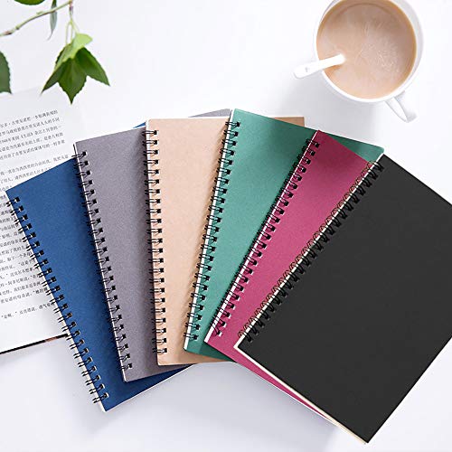 Rocutus 6 Pack Colorful Spiral Notebook,Student Study Book Spiral Notebook Office Simple Working Book Diary Notebook,8.3 x 5.5 inch