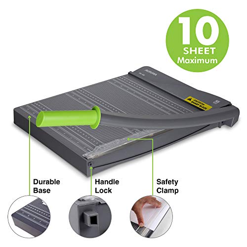 Aurora Paper Trimmer, cuts Maximum 10 Sheet, with Safety Clamp and Safety Lock Protection