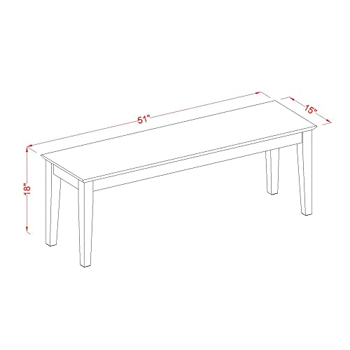 East West Furniture CADA6-LWH-W Capri 6 Piece Set Contains a Rectangle Kitchen Table and 4 Dining Chairs with a Bench, 36x60 Inch, Linen White