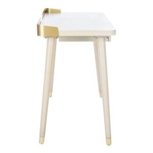 Safavieh Home Office Parker Modern White Washed and Gold 1-drawer Desk