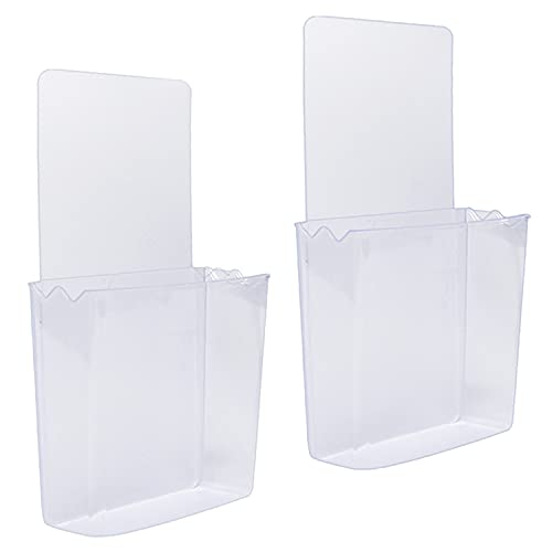 ZC GEL Remote Holder Wall Mount Damage-Free (2 Pack), Clear and Strong Self-adhesive Universal Media Organizer Storage Box for Mobile Phone,Remote Control,Keys,Pens etc