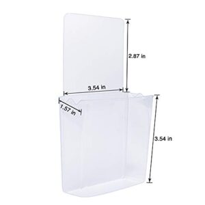 ZC GEL Remote Holder Wall Mount Damage-Free (2 Pack), Clear and Strong Self-adhesive Universal Media Organizer Storage Box for Mobile Phone,Remote Control,Keys,Pens etc