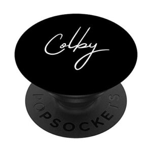 colby name white on black - colby popsockets popgrip: swappable grip for phones & tablets