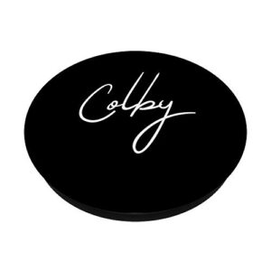 Colby Name White on Black - Colby PopSockets PopGrip: Swappable Grip for Phones & Tablets