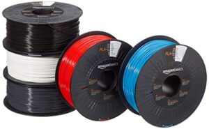 amazon basics pla 3d printer filament, 1.75mm, 5 assorted colors, 1 kg per spool, 5 spools, 5kg total