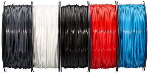 Amazon Basics PLA 3D Printer Filament, 1.75mm, 5 Assorted Colors, 1 kg per Spool, 5 Spools, 5Kg total