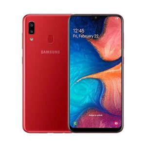 samsung galaxy a20 sm-a205gds 32gb, dual sim, 6.4" infinity-v display, dual rear camera, 3gb ram, gsm unlocked international model, no warranty (red)