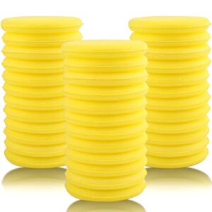 fasmov 36 pack 4" foam applicator pads, super soft car cleaning yellow round car foam sponge foam applicator pad washing foam sponge cleaning tool for car microfiber sponge