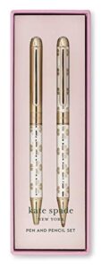 kate spade new york black ink ballpoint pen and 0.9mm mechanical pencil set, spade flora