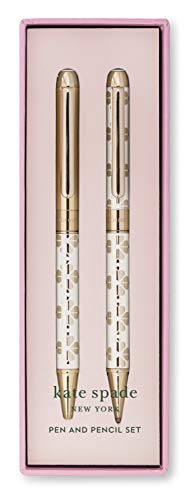 Kate Spade New York Black Ink Ballpoint Pen and 0.9mm Mechanical Pencil Set, Spade Flora