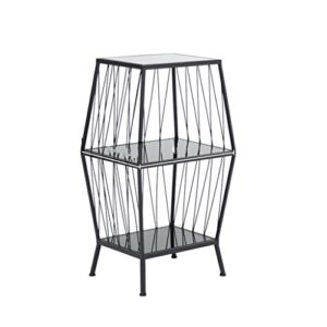 magazine & newspaper baskets magazine rack living room floor type bedside cabinet storage rack wrought iron storage rack bedroom rack office data rack (color : black, size : 40 * 31 * 73cm)