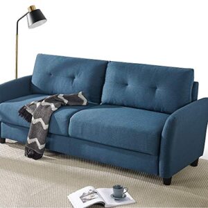 zinus ricardo sofa couch / tufted cushions / easy, tool-free assembly, lyon blue