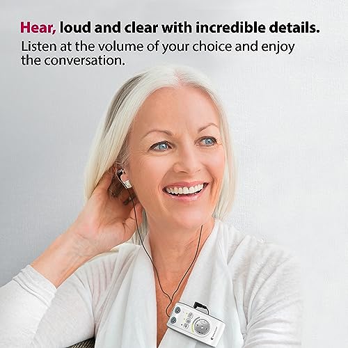 Bellman & Symfon Mino Digital Hearing Amplifier with Headphones and Microset – Reduce Background Noise and Easily Listen to Conversations with Slim, Lightweight, & Rechargeable Hearing Amplifier