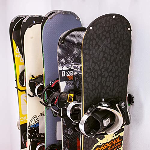 SafeRacks Wall Mounted Ski/Snowboard Rack - Includes 5 Storage Hooks