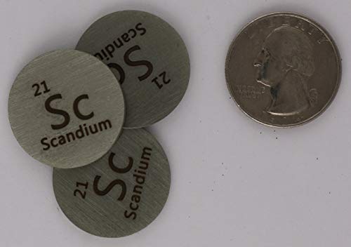 Scandium (Sc) 24.26mm Metal Disc 99.9% Pure for Collection or Experiments