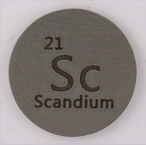 Scandium (Sc) 24.26mm Metal Disc 99.9% Pure for Collection or Experiments