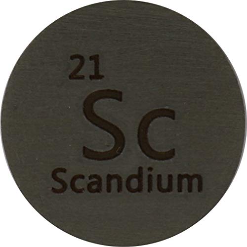 Scandium (Sc) 24.26mm Metal Disc 99.9% Pure for Collection or Experiments